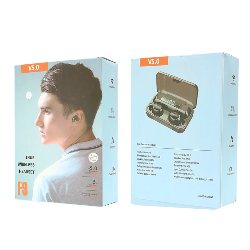 True Wireless Earbuds Tws Display Headphone Sport Headset Gaming In-ear ...