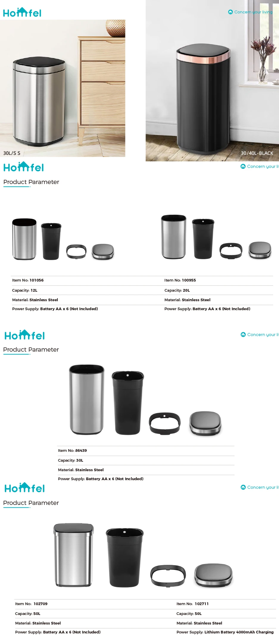 Induction Automatic Touchless Smart Infrared Sensor Waste Bin Kitchen ...