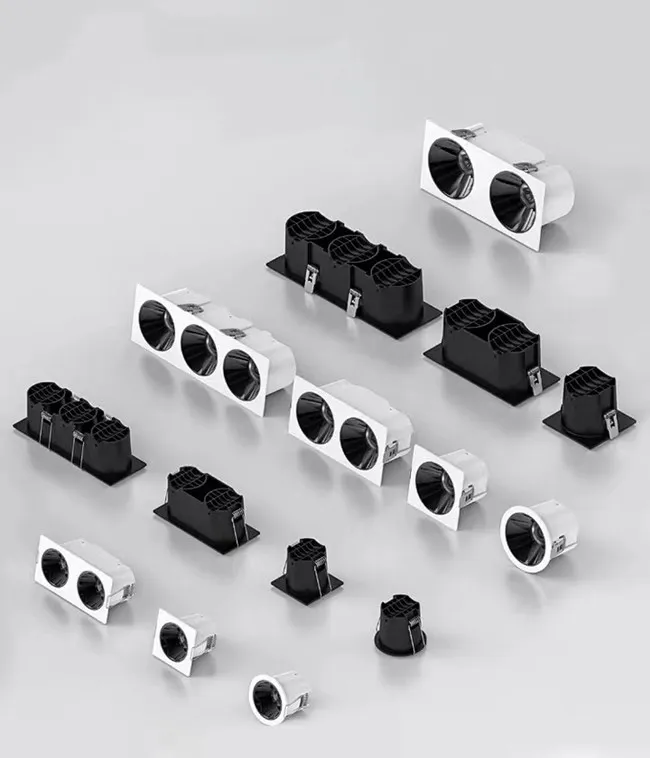 Double Head 12w Ceiling Recessed Mounted Rectangle Cob Led Grille ...