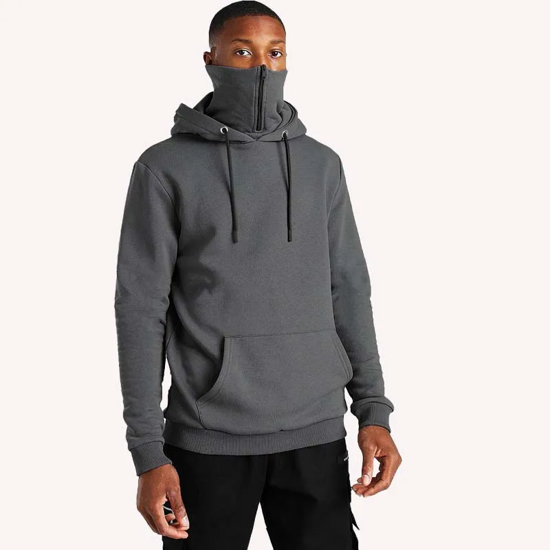 Custom New Design High Quality Zipper High-necked Solid Color Face ...