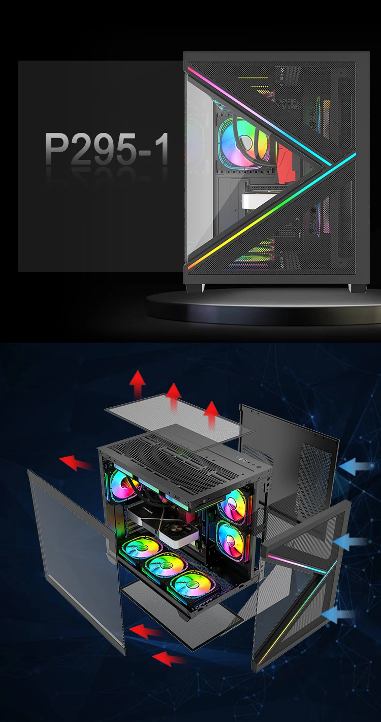Powercase Customized Oem Led Atx Pc Case Gabinetet Pc Gaming Hardware ...