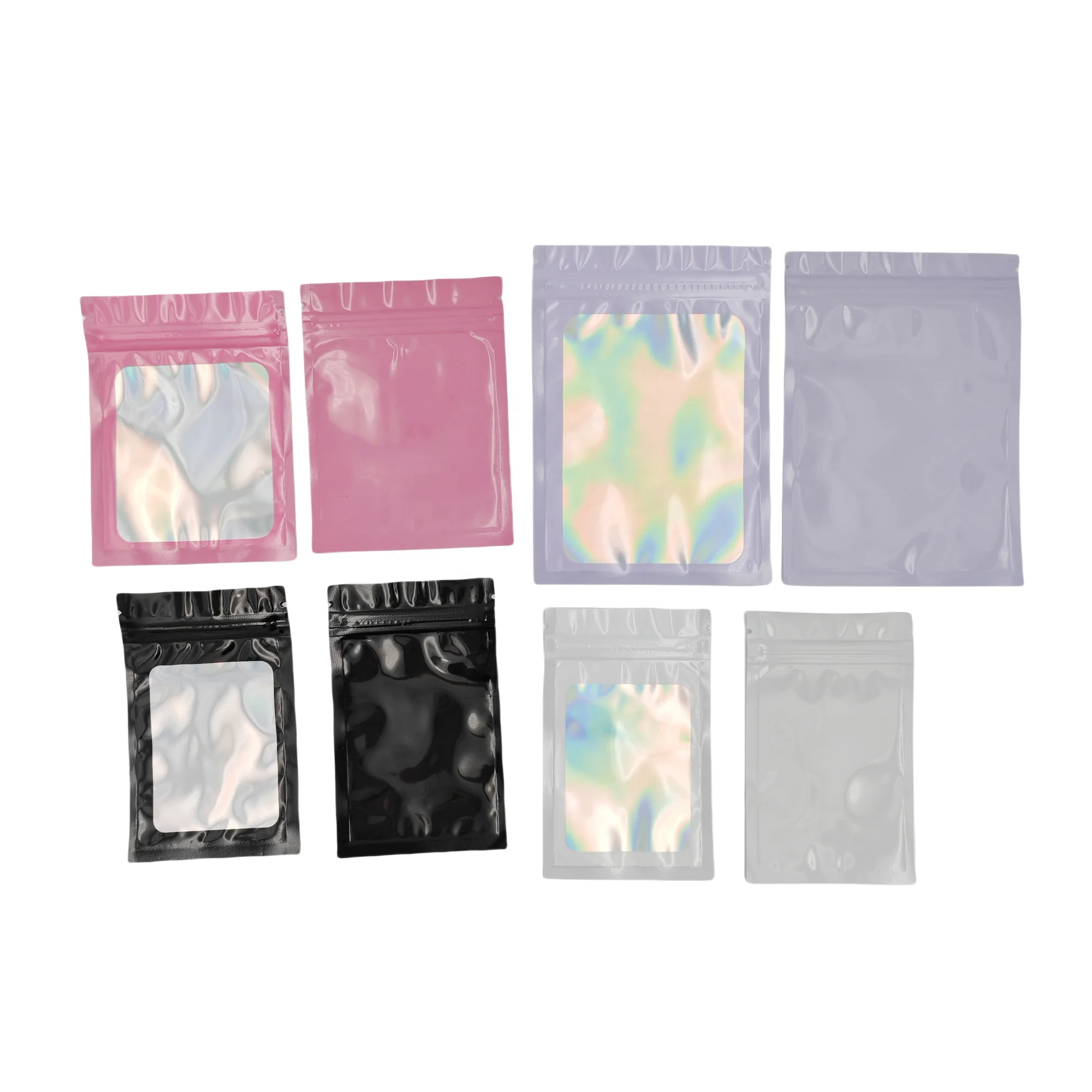 Hot Selling Laser Color Zip Lock Bag Reusable One Side clear ...