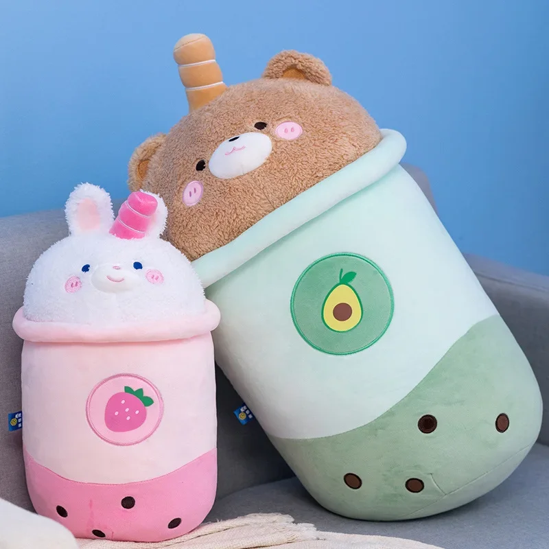 1pc Boba Plush Toy Soft Stuffed Ice Cream Surface Soft Drink Fruit ...