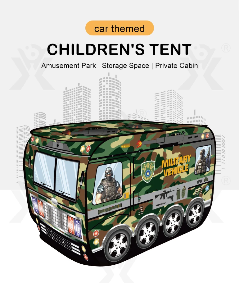Chengji Kids Playhouse Game Military Car Indoor Foldable Children's ...