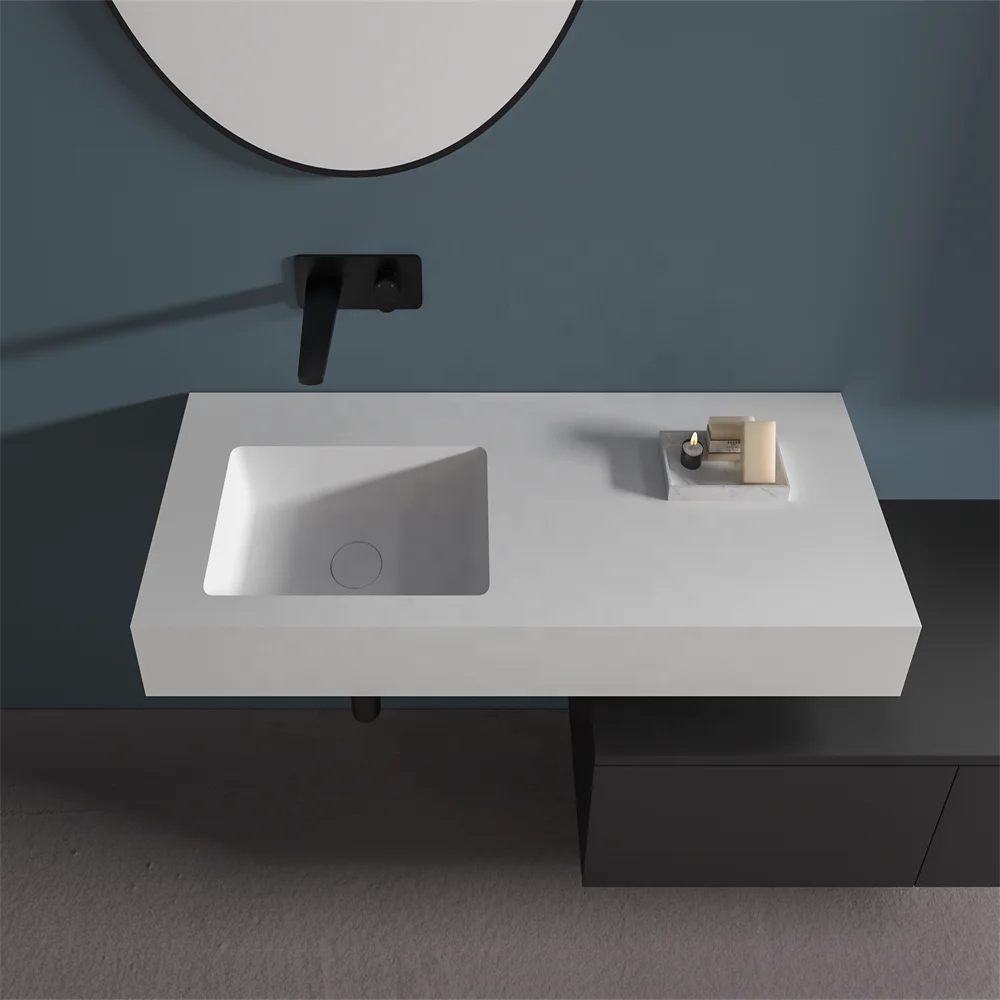 Simple Style Solid Surface Resin Stone Bathroom Sinks Hand Wash Basin ...
