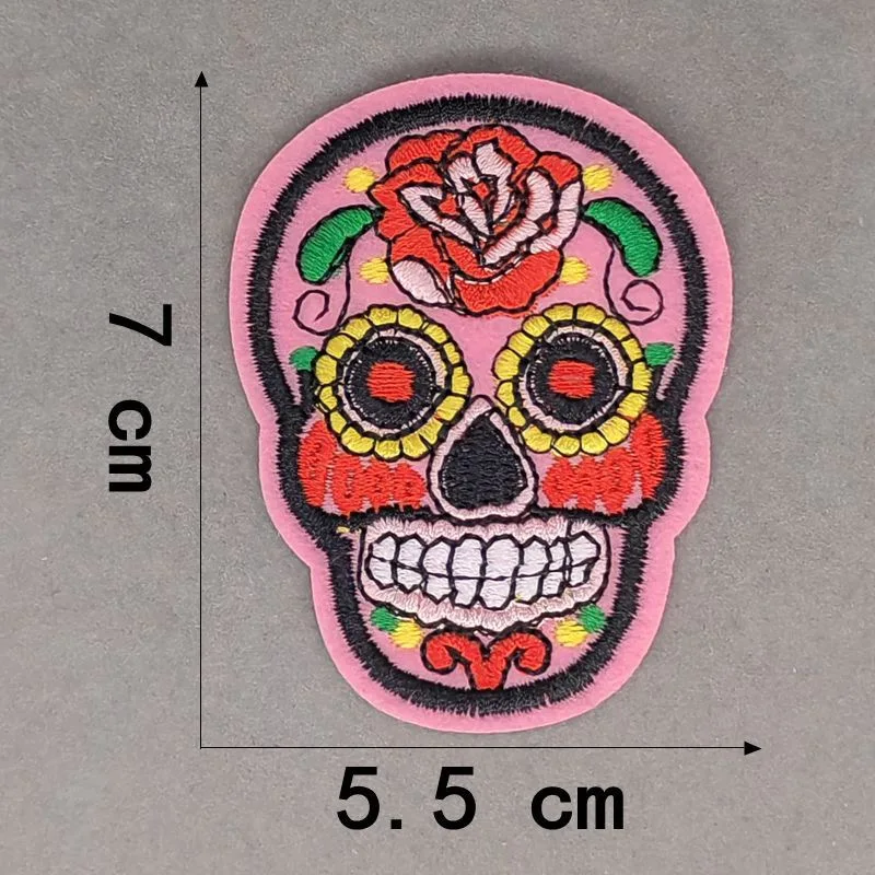Motorcycle Biker Custom Iron On Patches Embroidery Skull Patches Stick ...