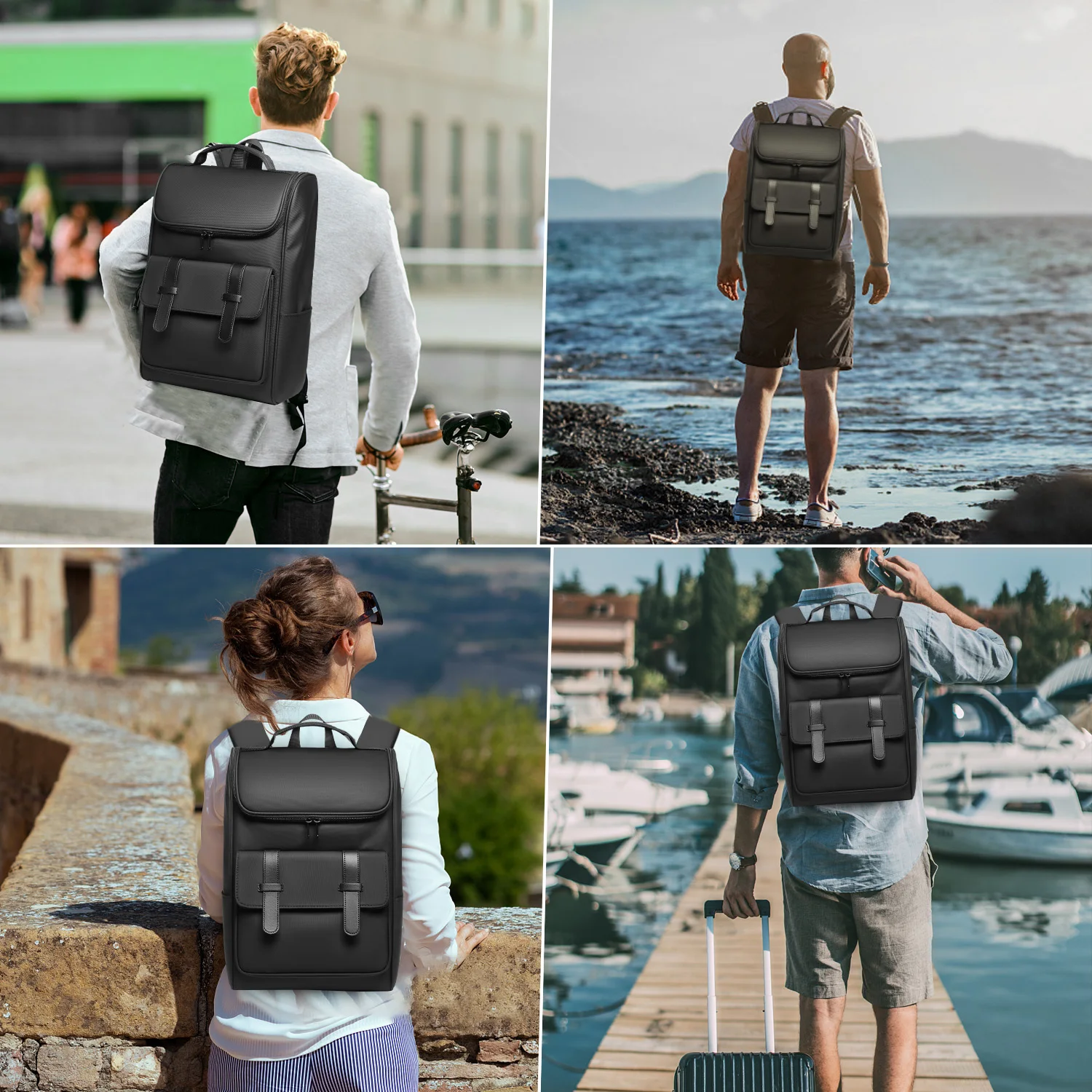 Eurcool 15.6 Inch Unisex Laptop Backpack for Men, Waterproof & Anti ...