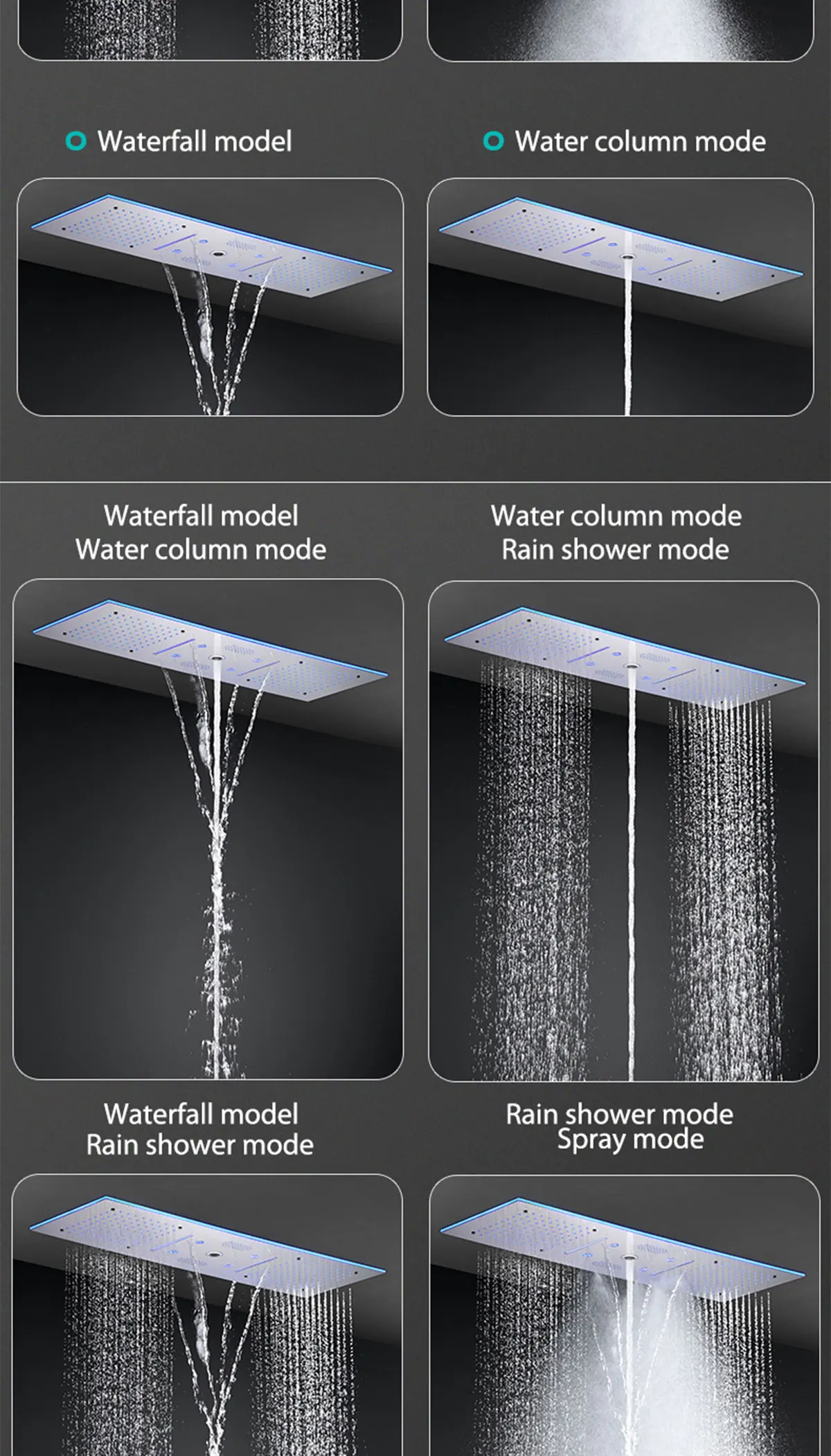 Luxury Led Music Bathroom Smart Shower Set Multi-function Rain ...