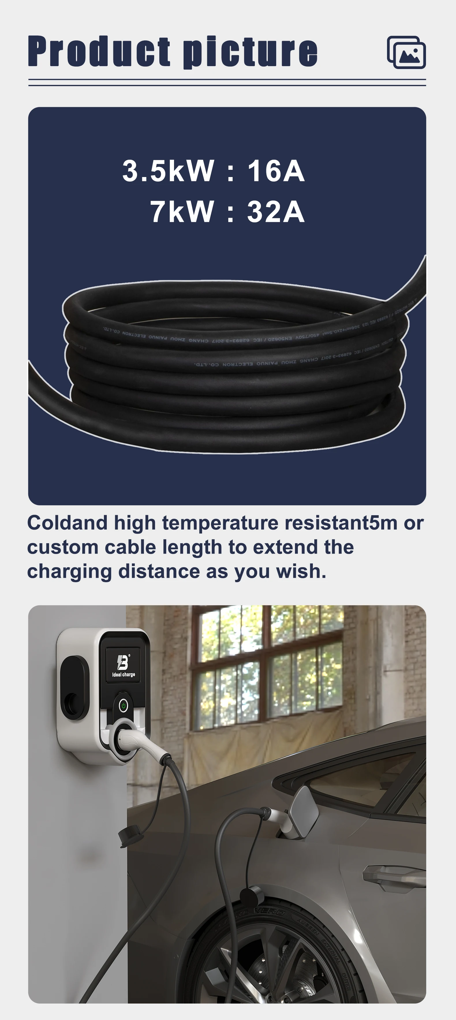 Ev Charging Cable With Plug 32a 1 Phase Type 2 To Gbt Iec 62196 Ev ...