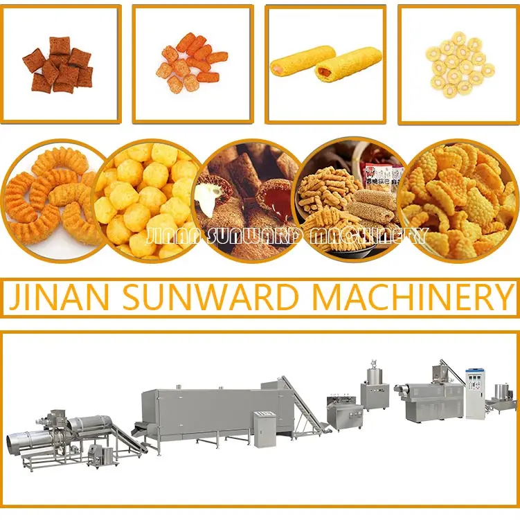 Automatic Twin Screw Extruder Food Snacks Machine Puffed Corn Snacks ...