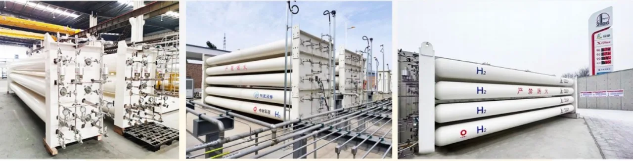 40ft 20ft Hydrogen Tube Skid Trailer for CNG Storage - 8-12 High ...