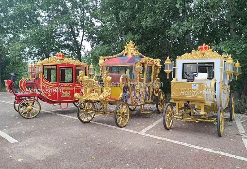 Golden Luxury Classical Princess Royal Carriage Wedding Sightseeing ...