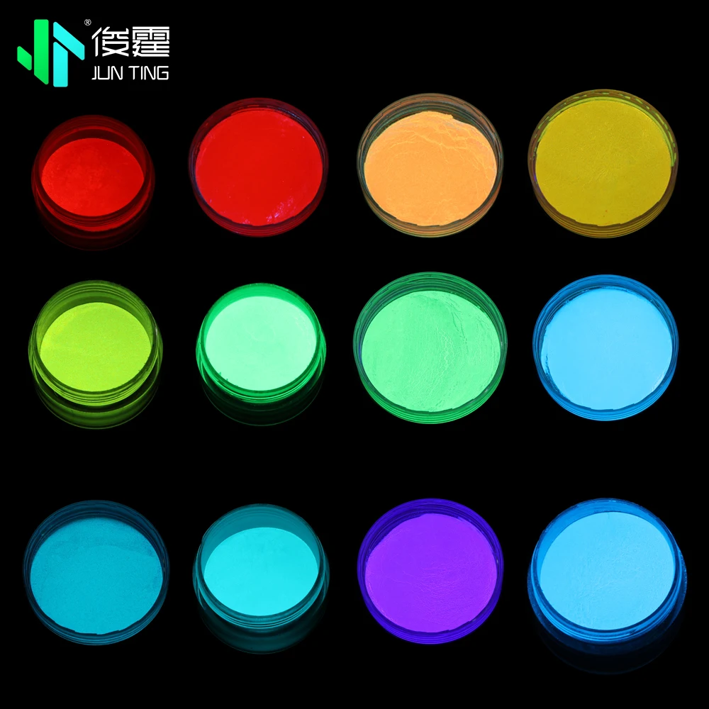 Junting Colorful Luminous Pigment Phosphorescent Powder Glow In The ...
