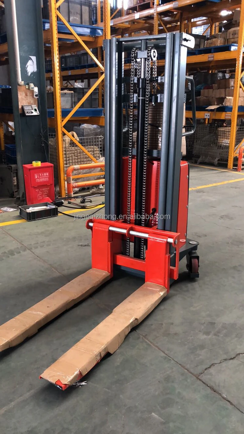 2ton Semi Electric Lift Pallet Stacker 2000kg Capacity with 3M Lifting ...