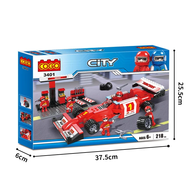 Cogo Creative Racing Car Plastic Educational Building Blocks Diy Model ...
