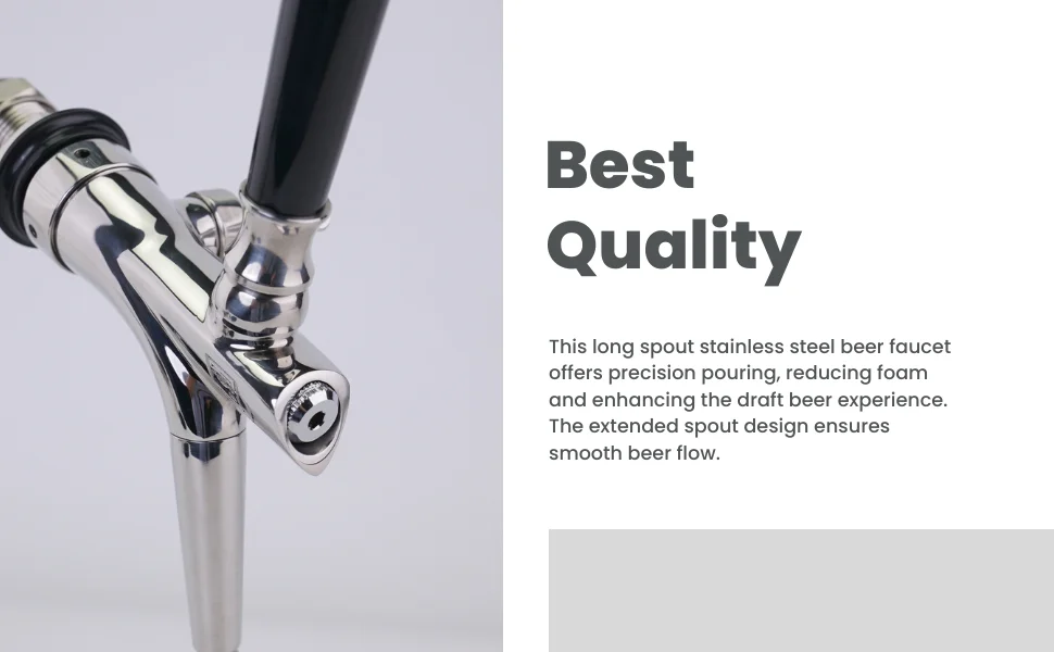 Long Spout Stainless Steel Flow Control Beer Faucet - Accurate Pouring ...