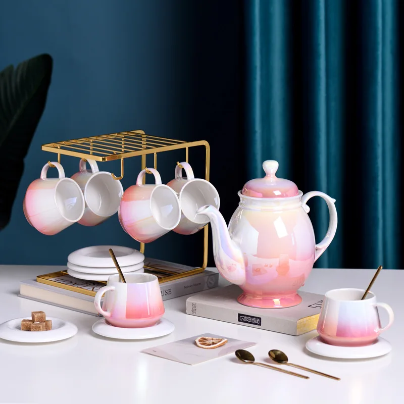 Nordic Porcelain Golden Tea Set - Elegant & Durable