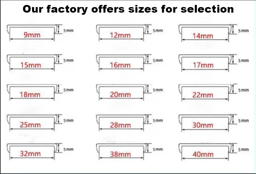 U-Shaped Plastic Article Sealing Side 6mm 8mm 9mm 11mm 12mm 15mm 16mm ...