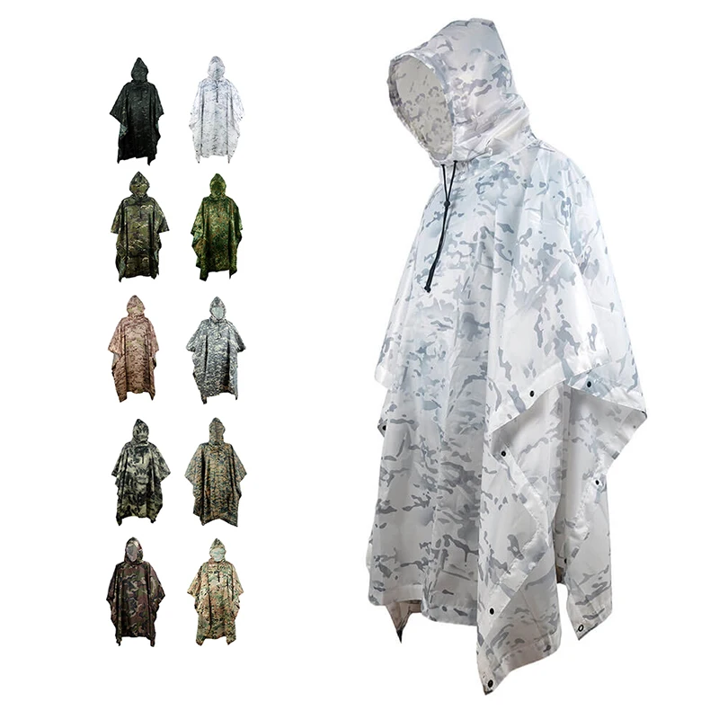 Sabado Waterproof Camouflage Raincoat Poncho Camo Tactical Adults Men ...