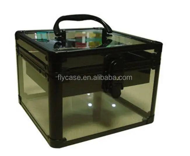 Aluminum Frame Acrylic Panel Case Clear Box for Cosmetic Transparent ...