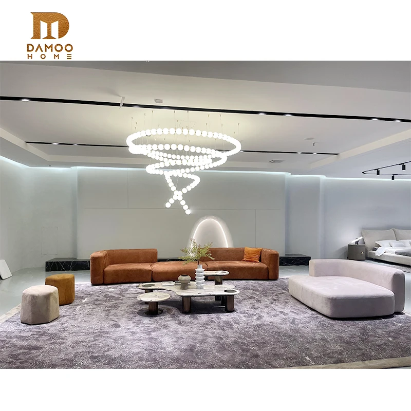 Damoo Nordic Light Luxury Curved Sofa Set Furniture Living Room Sofas ...