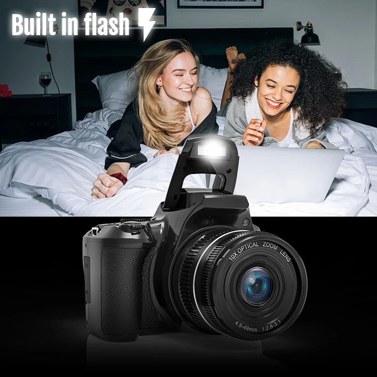 DSLR Digital Camera 64MP 4K 3 Inch IPS Screen 10X Optical