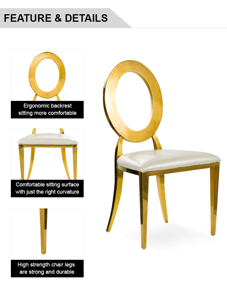 Gold O Back Luxury Chairs for Wedding Reception Outdoor Event Banquet ...