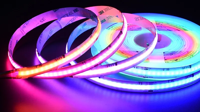 Cob Led Strip Light With 630 Leds/m Rgb Dc24v Ip20 Rated Full Color For ...