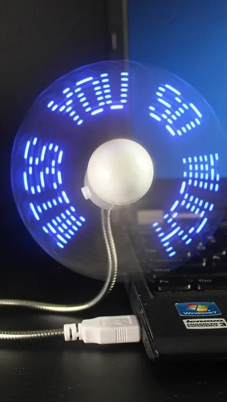 Advertising Gifts Usb Small Fan Bendable Plug-in Led Logo Seven-color ...