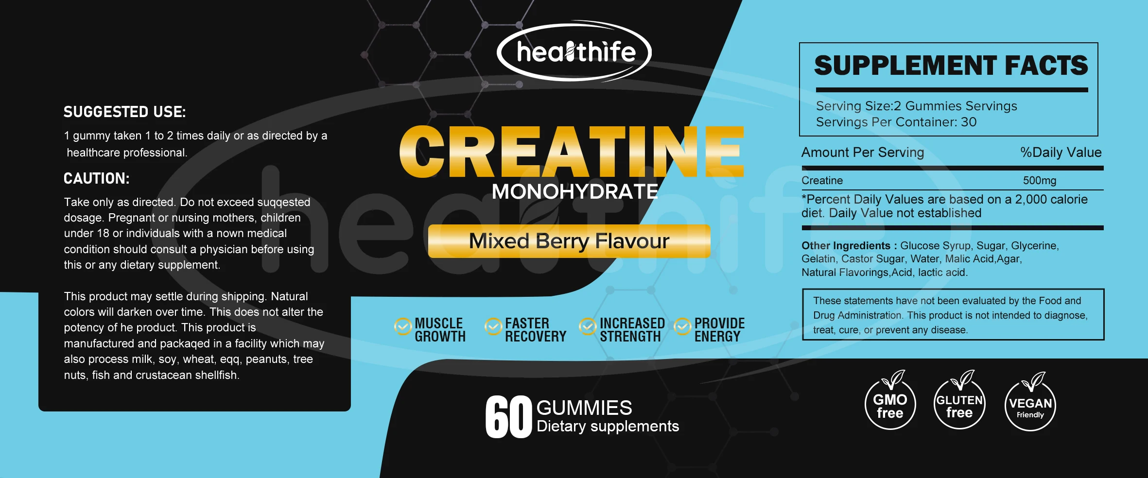 Healthife Oem Private Label Creatine Gummies Creatine Monohydrate ...