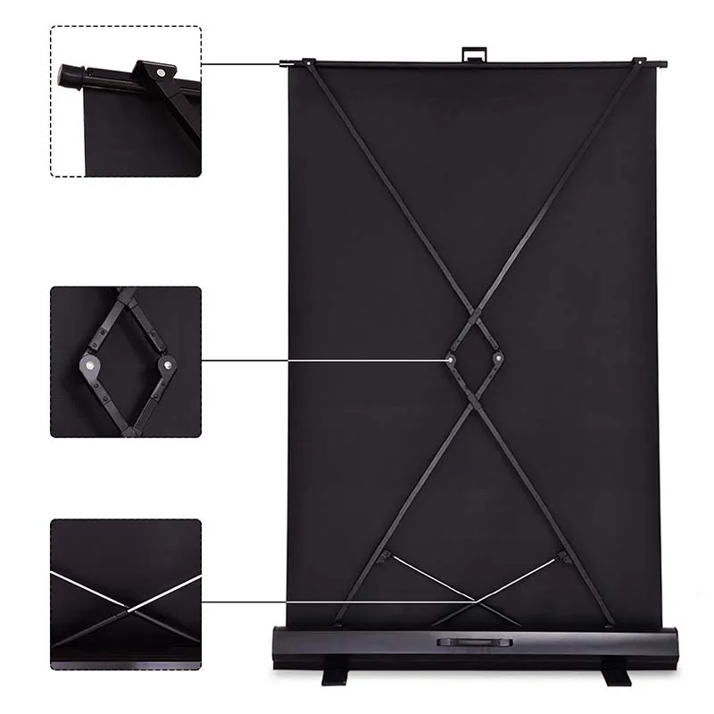 100'' Floor Pull up Projection Screen Portable Floor Standing Projector ...