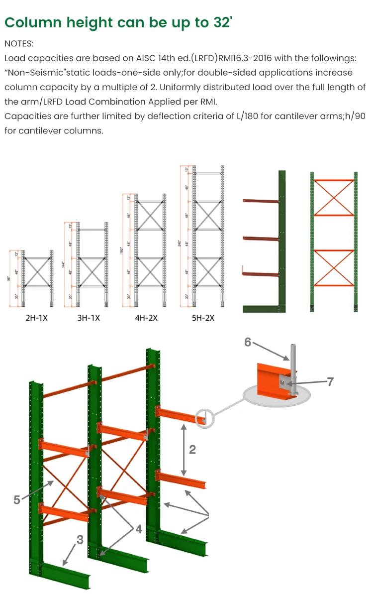 Bhd Aluminum Pipes Storage Cantilever Rack Single Side Cantilever Shelf ...