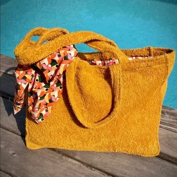 Customizable Logo Terry Beach Bag Towelling Shopping Handbag Recycled ...