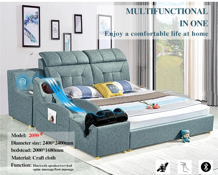 Modern Leather Bed Design Smart Multifunction Bed Luxury Modern Solid ...