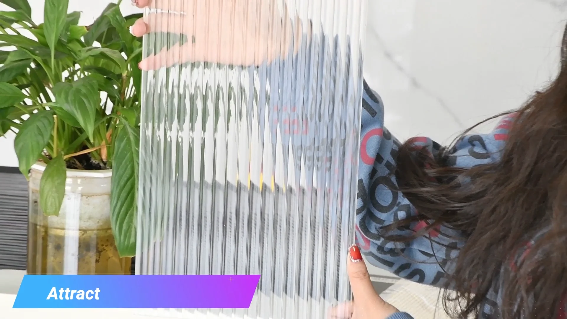 Custom Transparent Crystal Pmma Sheet Clear Glossy Textured Reeded ...