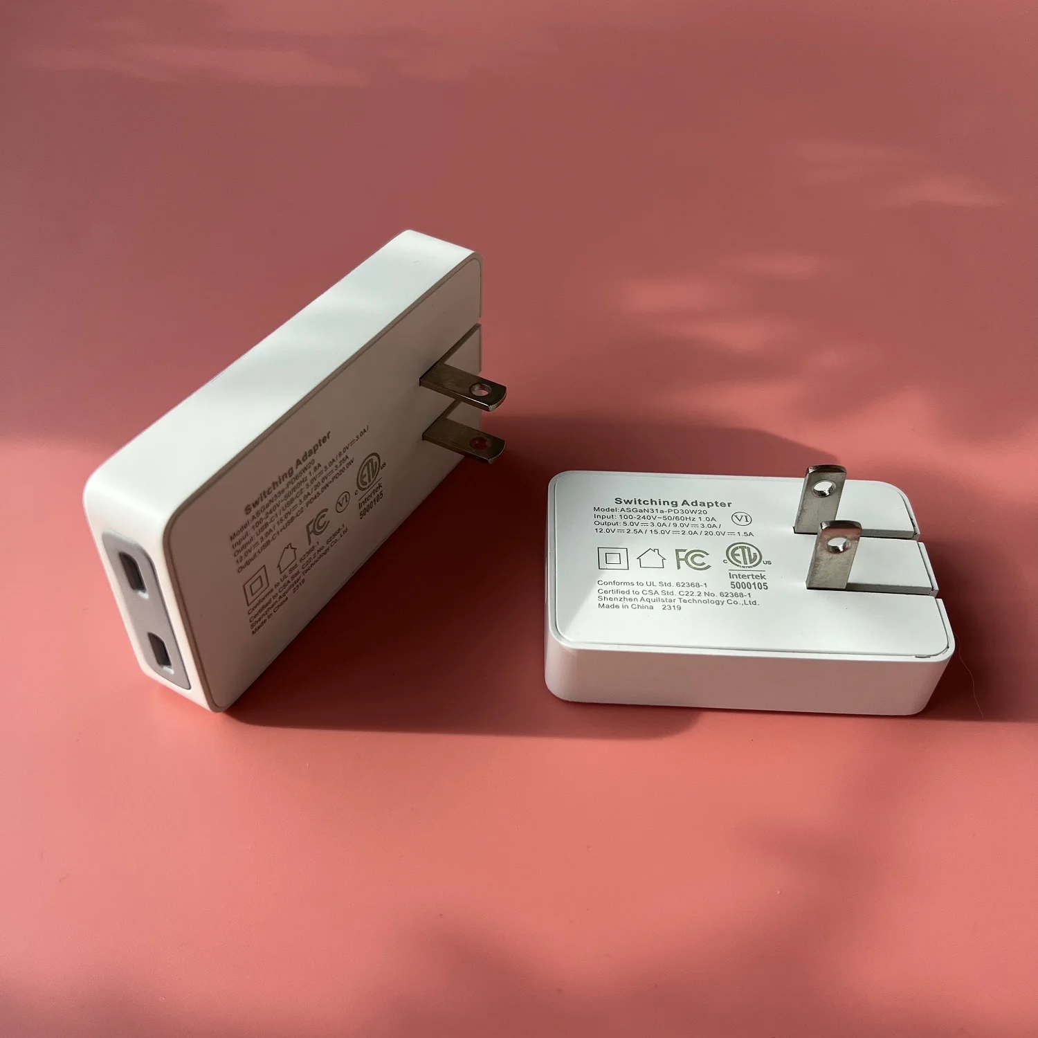 Oem Odm Type C Usb Quick Charging Flat Wall Charger Gan Technology 30w ...