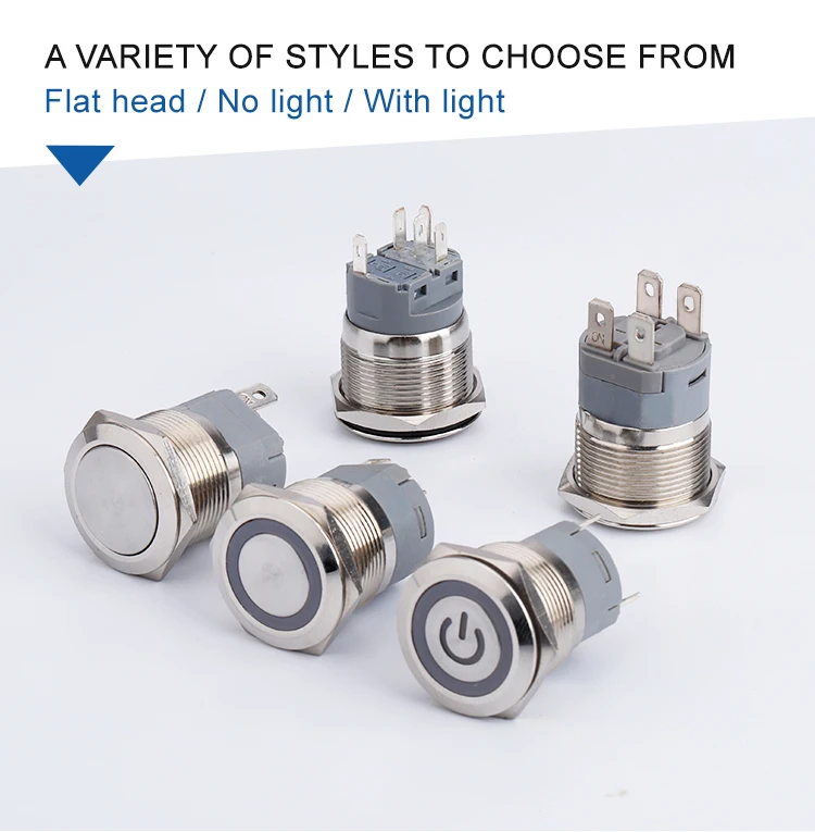 Marine 19mm Momentary Push Button Switch Ip67 Metal Push Button Switch 4 Pin Push Button Switch ...