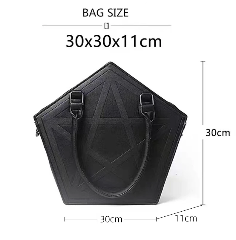 Pentagram Shape Woman Vintage Crossbody Bag Star Emboss Pattern Black ...