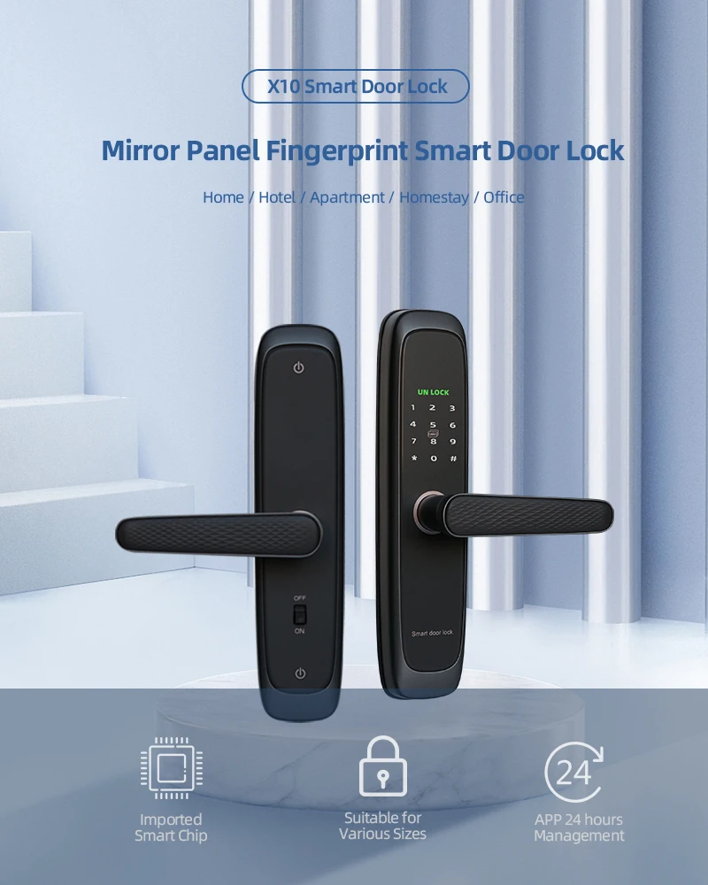 Tuya Fingerprint Touch Screen Keyless Smart Locks - High Security