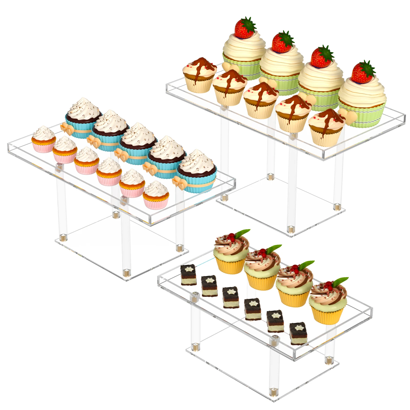 Dessert Table Display Set - Clear Acrylic Stands for Events