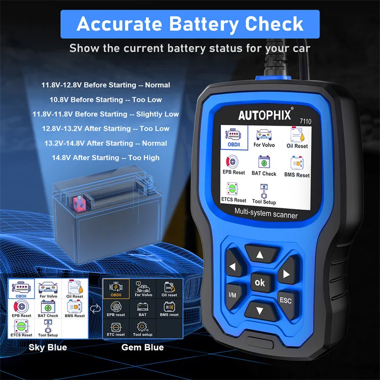 Autophix 7110 Volvo Diagnostic Tool - Clear Codes & Reset