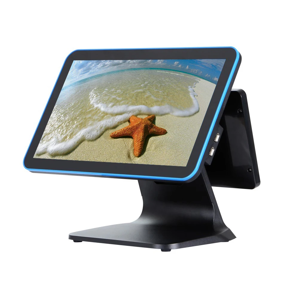 Supermarket 15 Inch Dual Screen Point Of Sale All In One Pos Machine ...