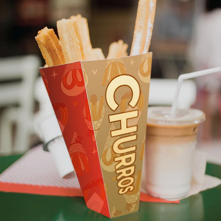 Eco Friendly Crepes Paper Cone Packaging - Fast Food Box