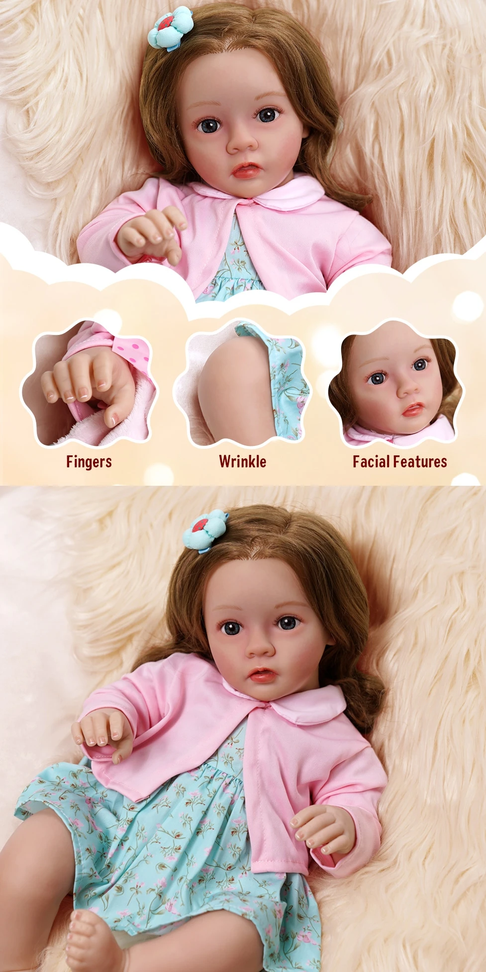 Babeside Lifelike Reborn Baby Dolls Soft Body Realistic Full Body Real ...