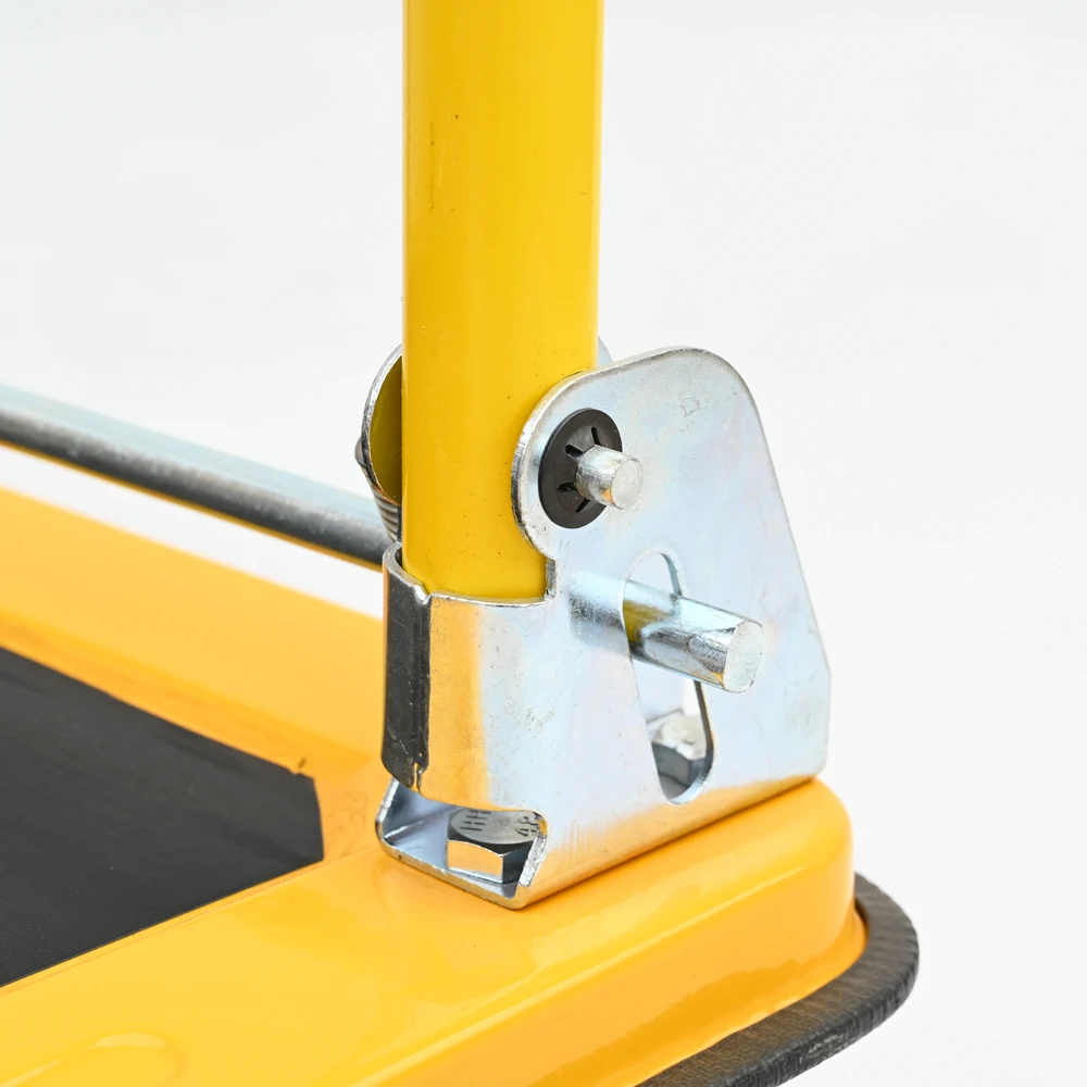 Yellow Foldable Flatbed Steel Platform Trolley Hand Truck for Loading ...