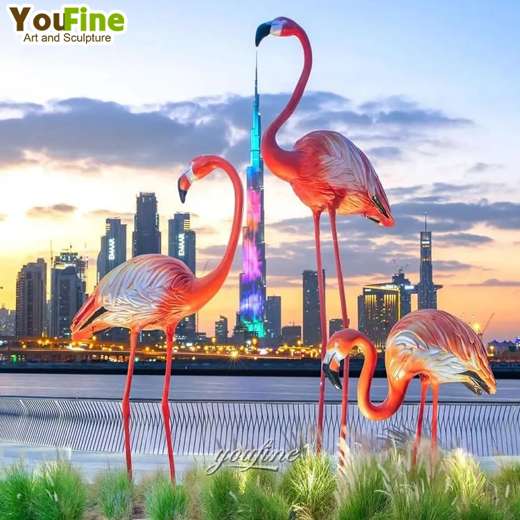 Large Size Outdoor City Street Decor Resin Giant Flamingos