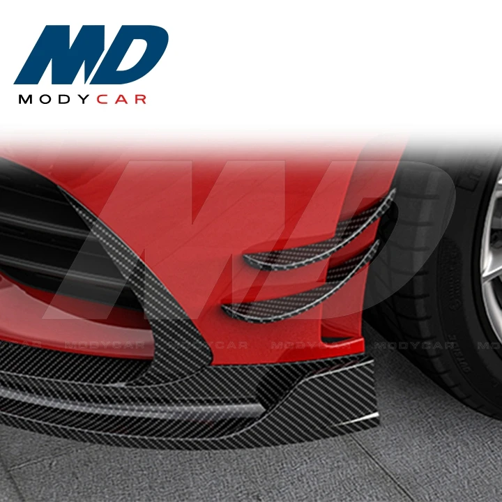 PT Style Carbon Fiber Front Bumper Side Canards For 2019-2021 Mercedes ...