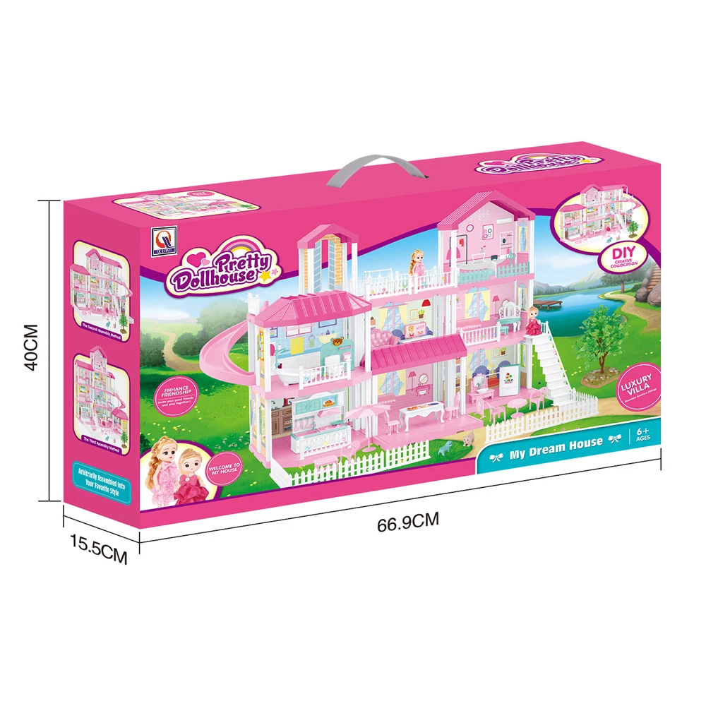Huiye Doll House Pink Toys Doll Dream House Other Toys & Hobbies Play ...