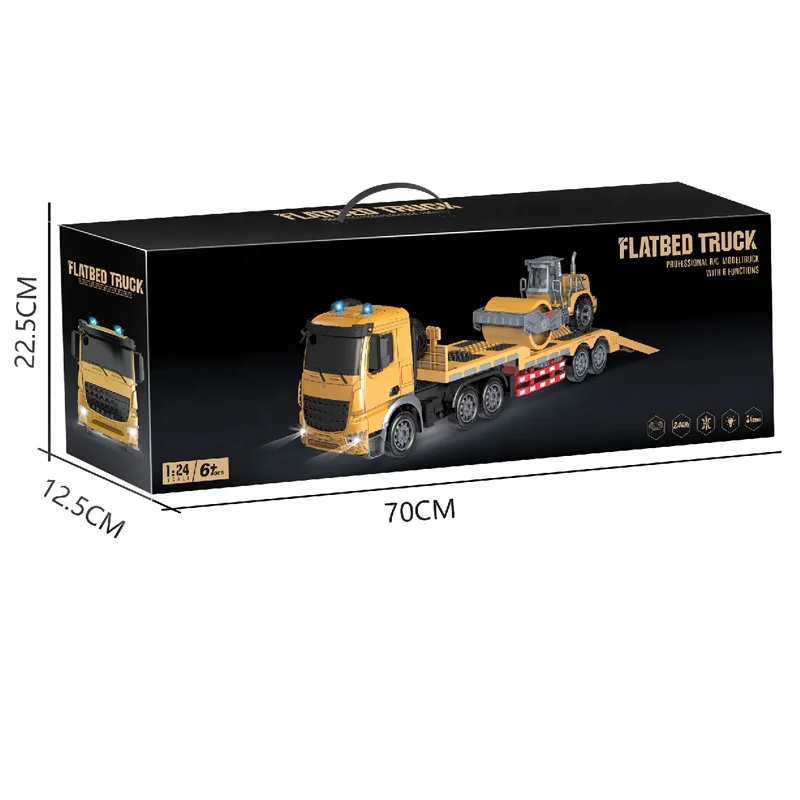 Kids Flatbed Trailer Toy Rc Tow Truck 2.4g 6 Channel Remote Control ...