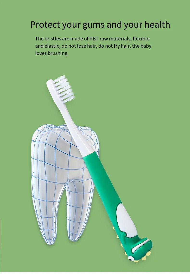 Cartoon Dinosaur Children's Toothbrush Soft Fine Hair Mouth Guard Small ...